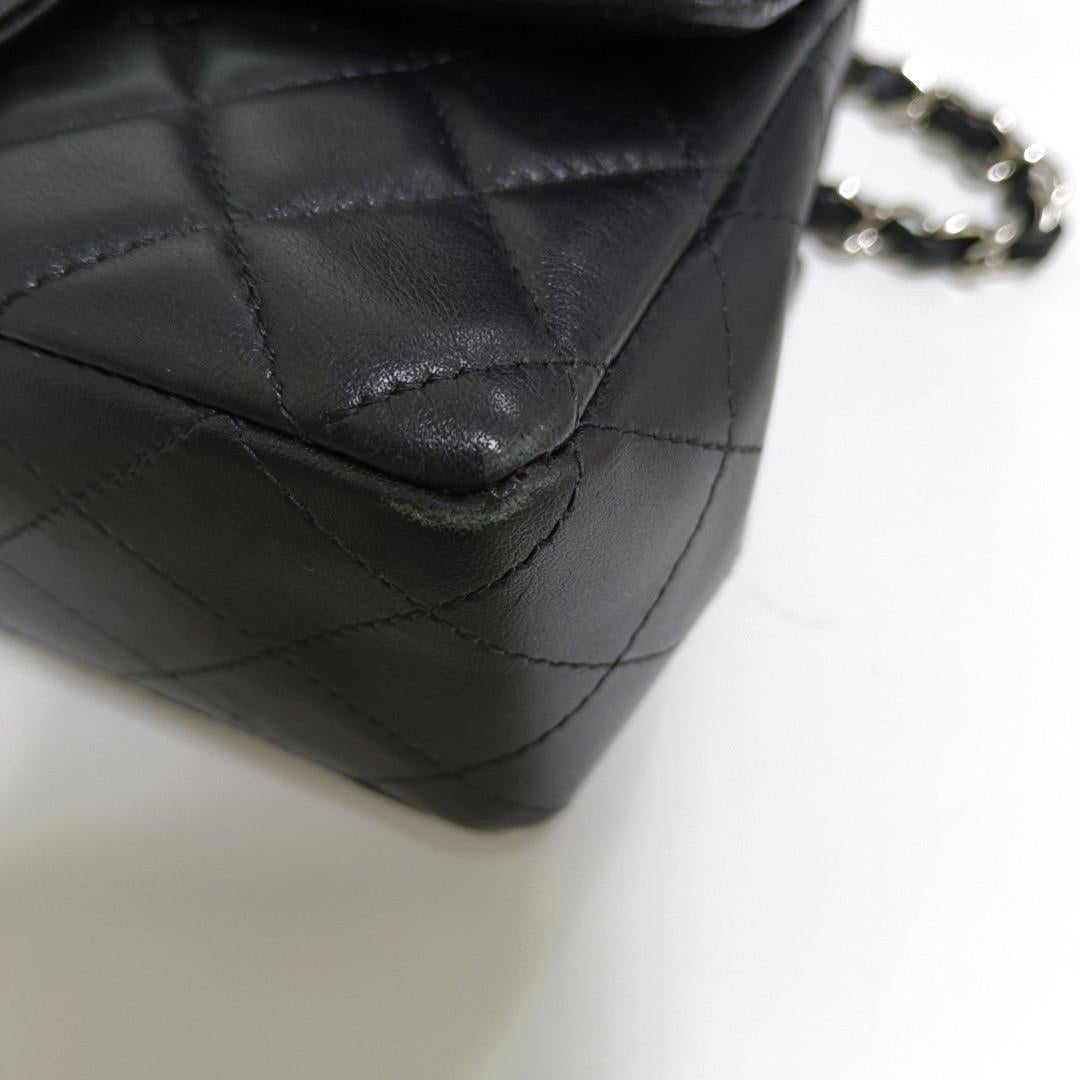 Chanel Classic Flap Rectangular Mini Black Lambskin Leather Silver HW ...