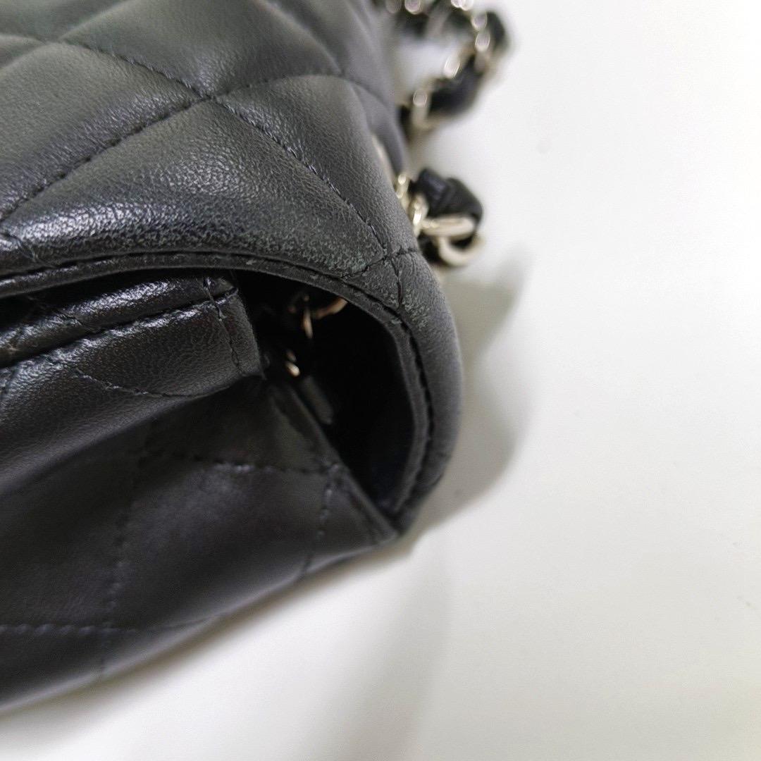 Chanel Classic Flap Rectangular Mini Black Lambskin Leather Silver HW ...