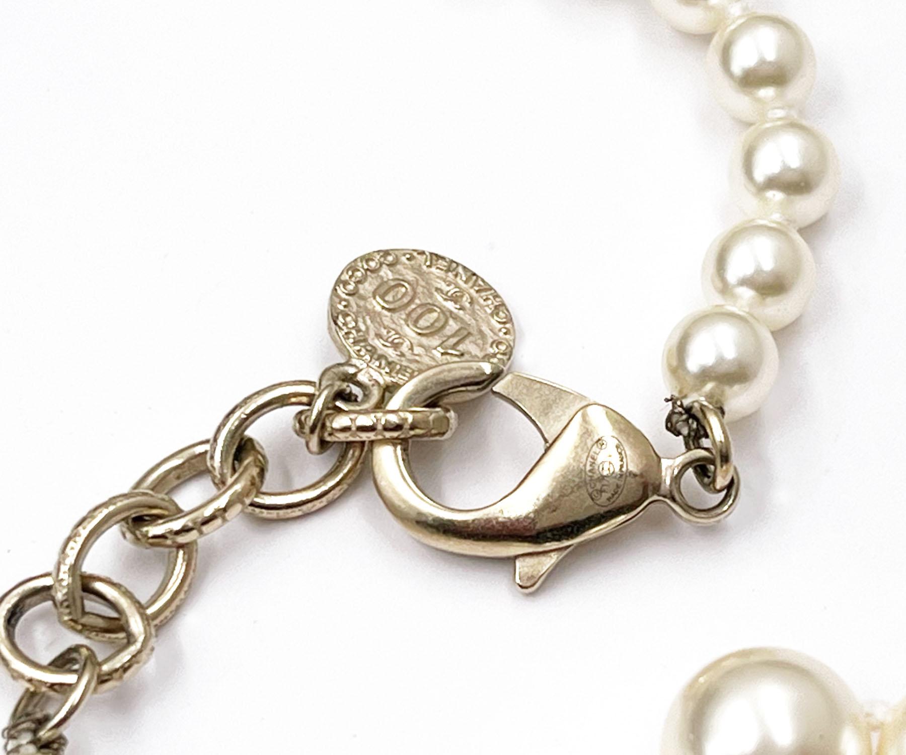 Chanel Classic Gold CC Scatter Pearl Pearl Long Necklace 100 yr ...