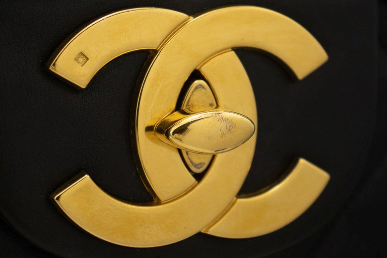 CHANEL Classic Large 13" Chain Flap Shoulder Bag Lambskin Black For ...