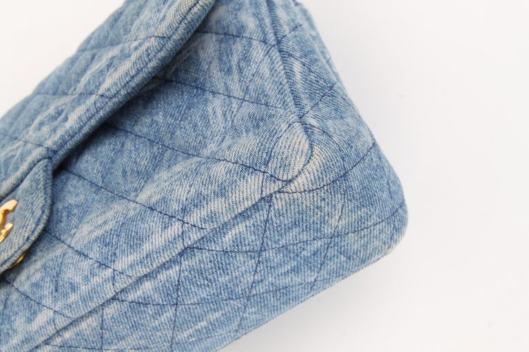 Chanel Classic Medium Denim Double Flap Bag at 1stDibs | chanel denim ...