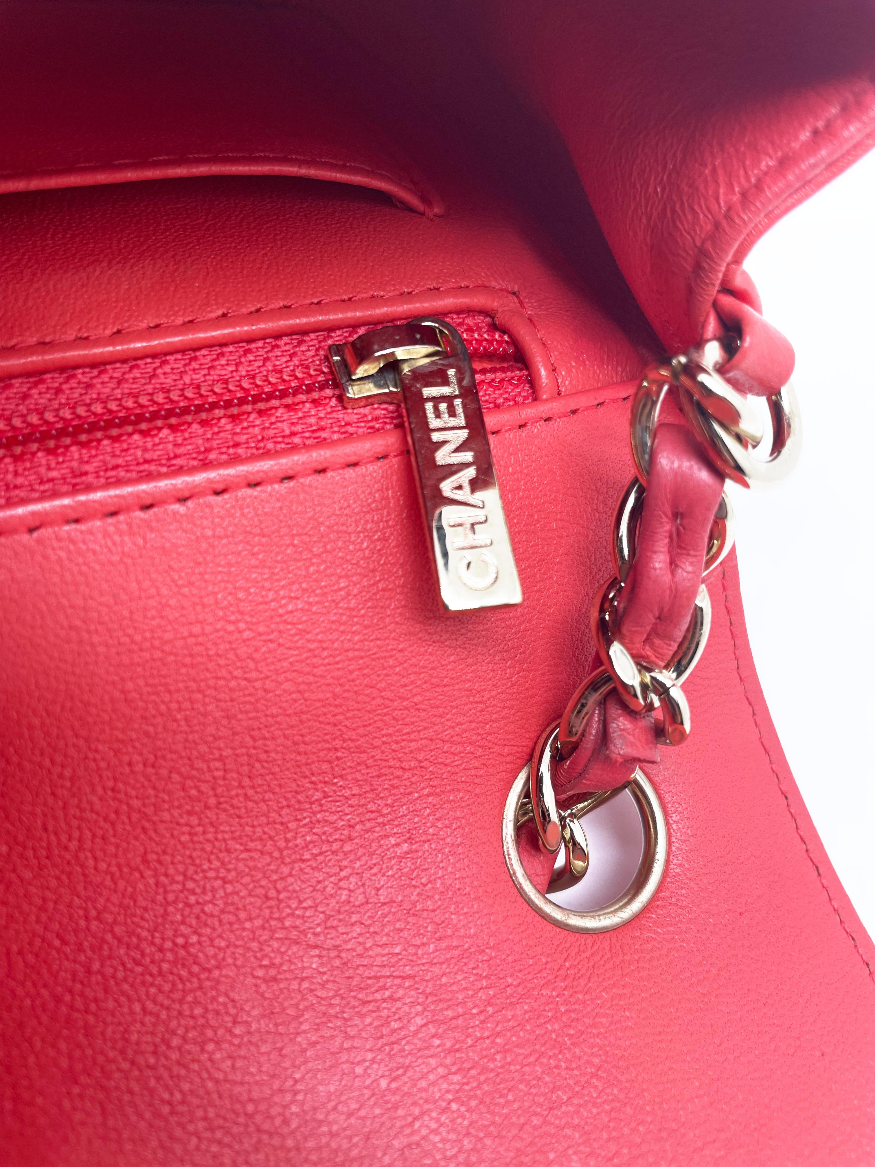 Chanel Classic Mini Rosa Coral Handbag Lambskin For Sale at 1stDibs