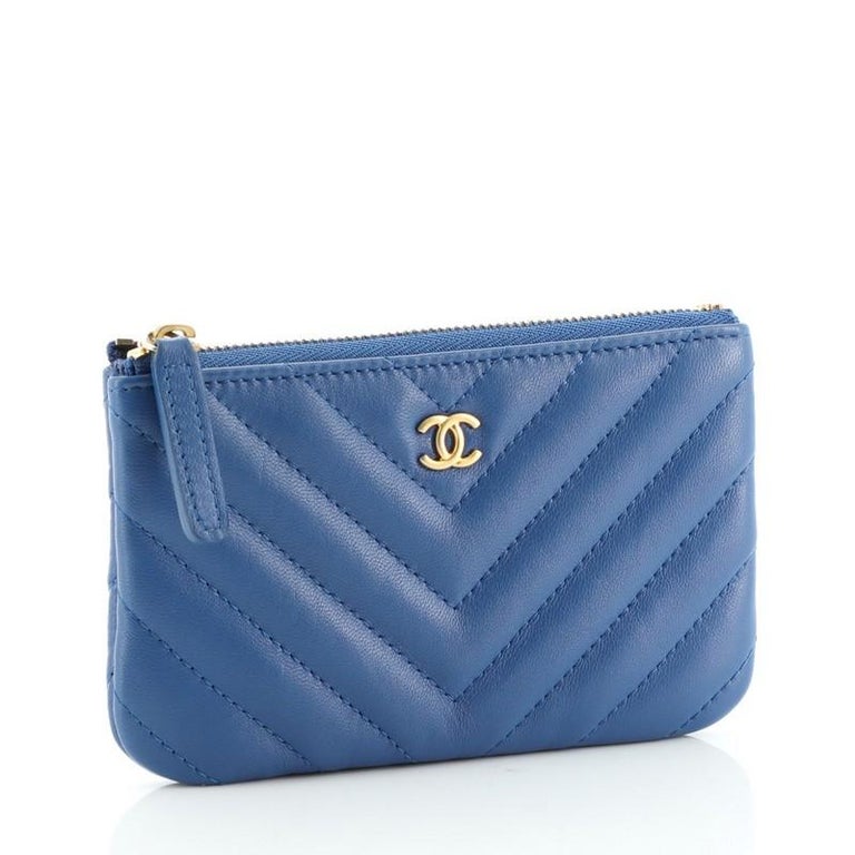 Chanel Classic O Case Pouch Chevron Lambskin Mini at 1stDibs