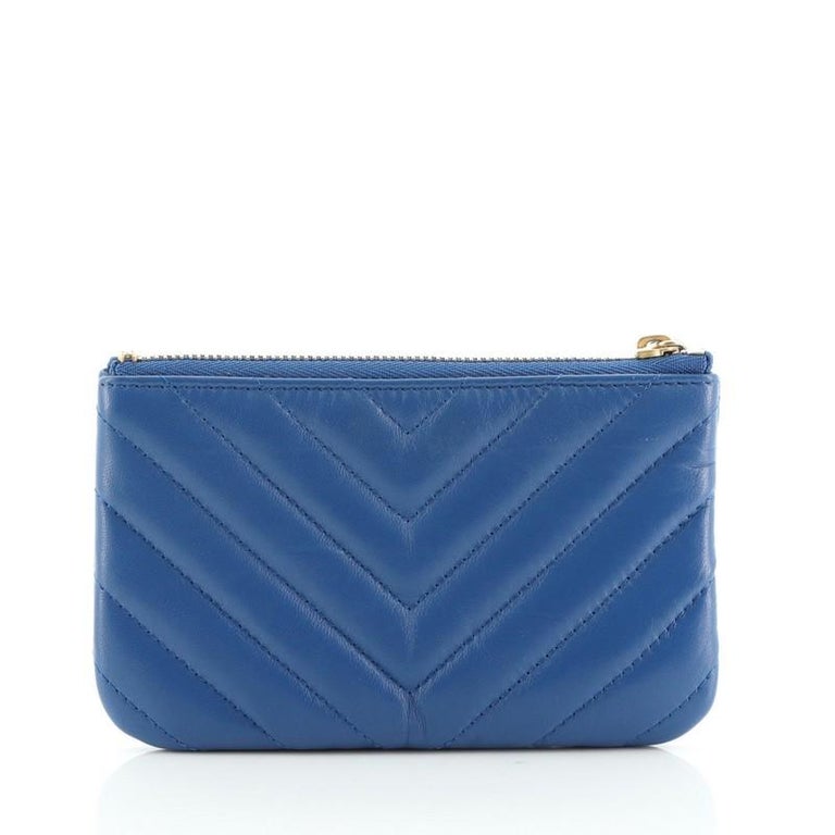 Chanel Classic O Case Pouch Chevron Lambskin Mini at 1stDibs