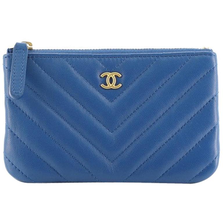 Chanel Classic O Case Pouch Chevron Lambskin Mini at 1stDibs