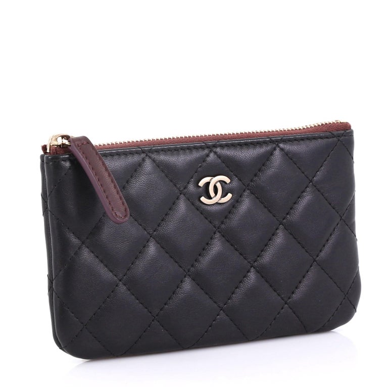 Chanel Classic O Case Pouch Quilted Lambskin Mini at 1stDibs