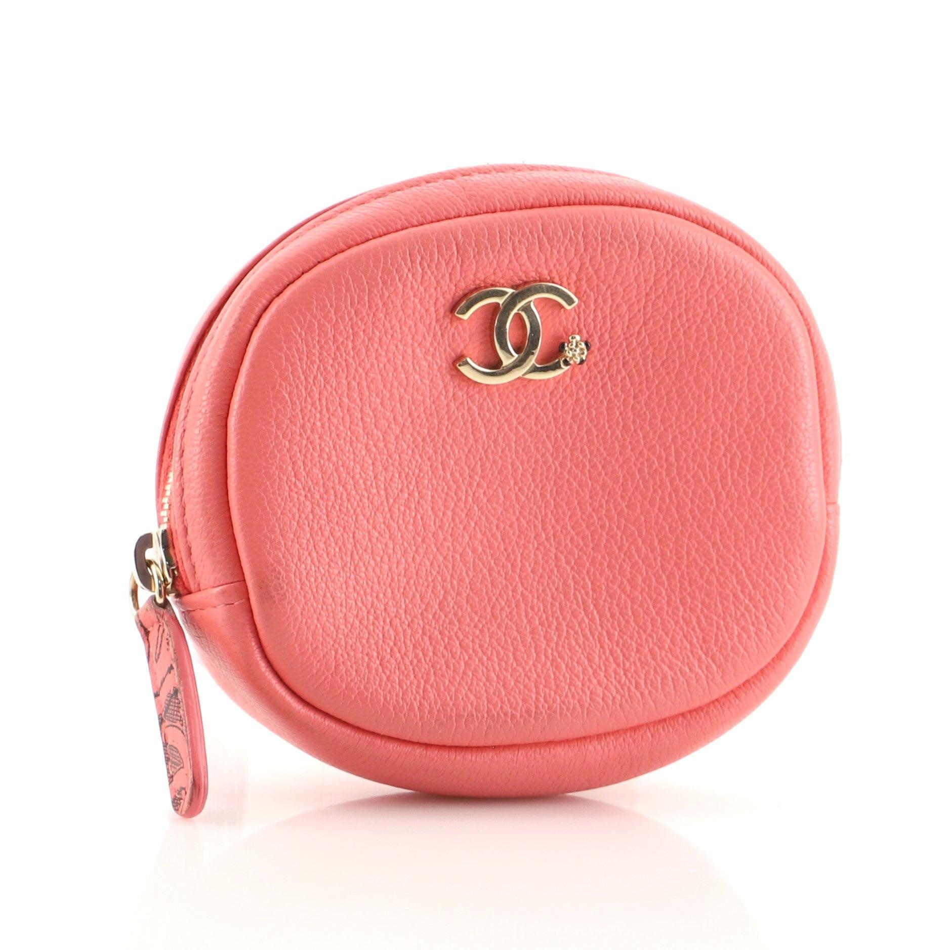 Chanel Classic Round Coin Purse Goatskin Pink Goatskin Condition ...