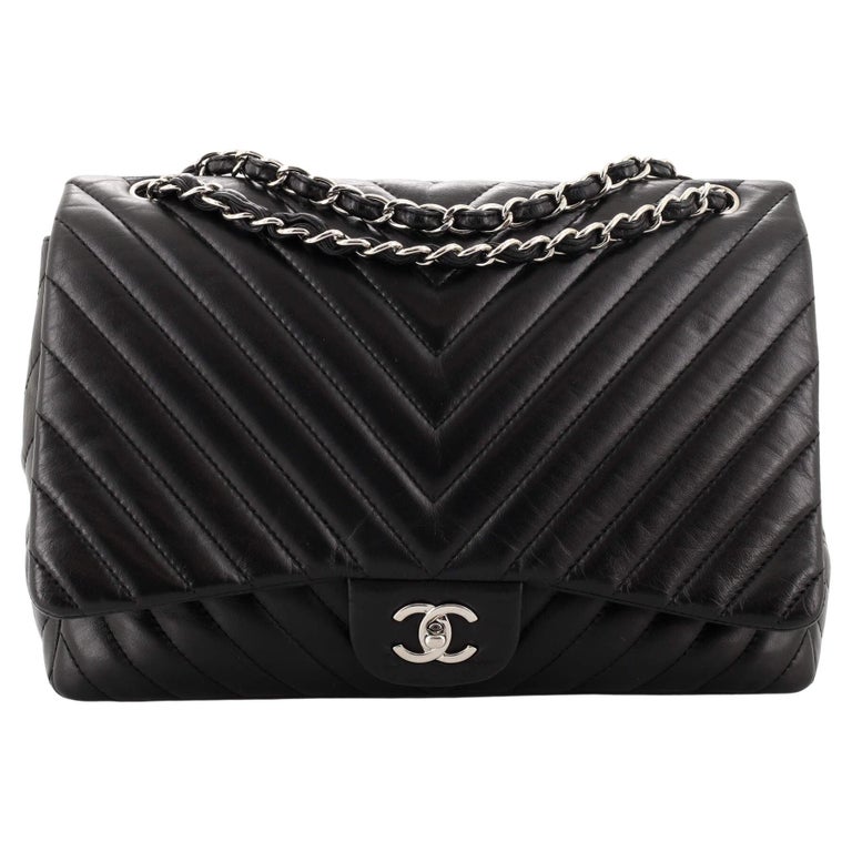 Chanel Classic Single Flap Bag Chevron Lambskin Jumbo For Sale at 1stDibs