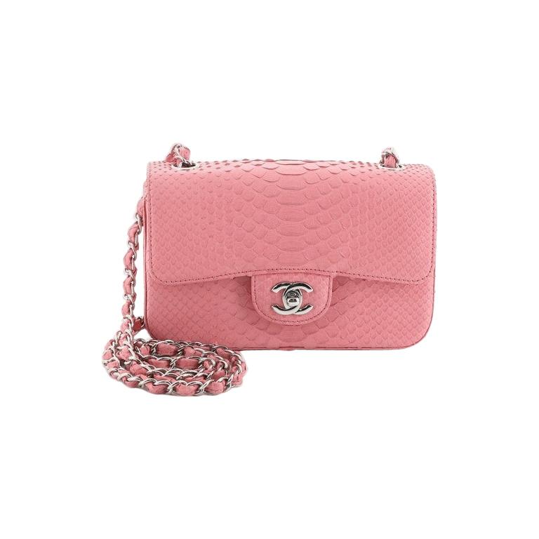 Chanel Classic Single Flap Bag Python Mini at 1stDibs