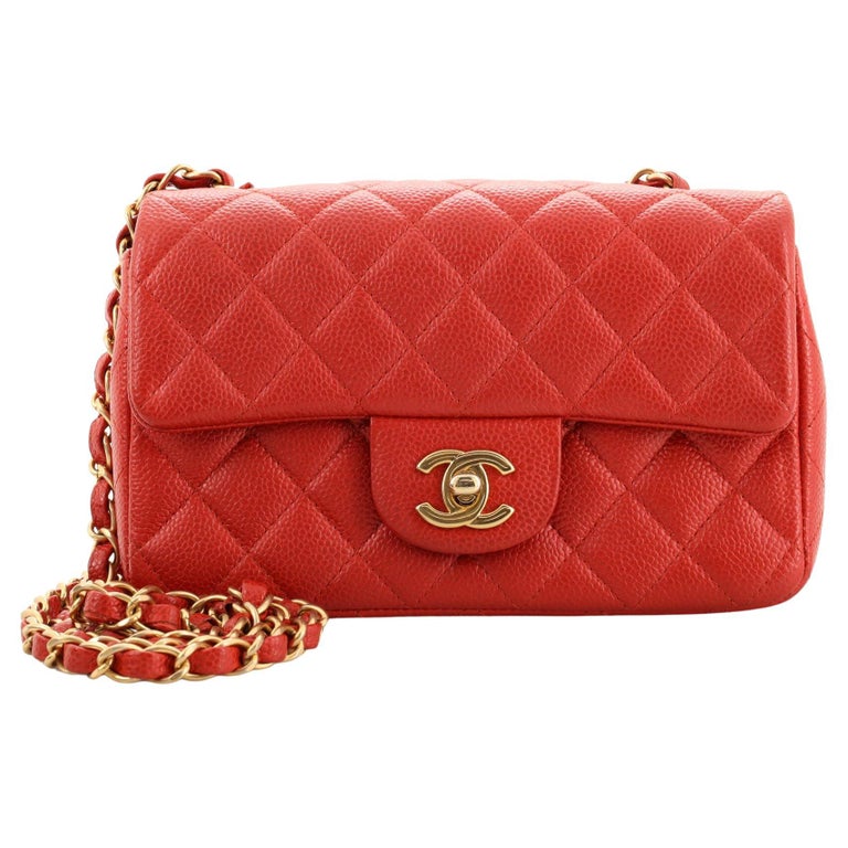 Chanel Classic Single Flap Bag Quilted Caviar Mini For Sale at 1stDibs
