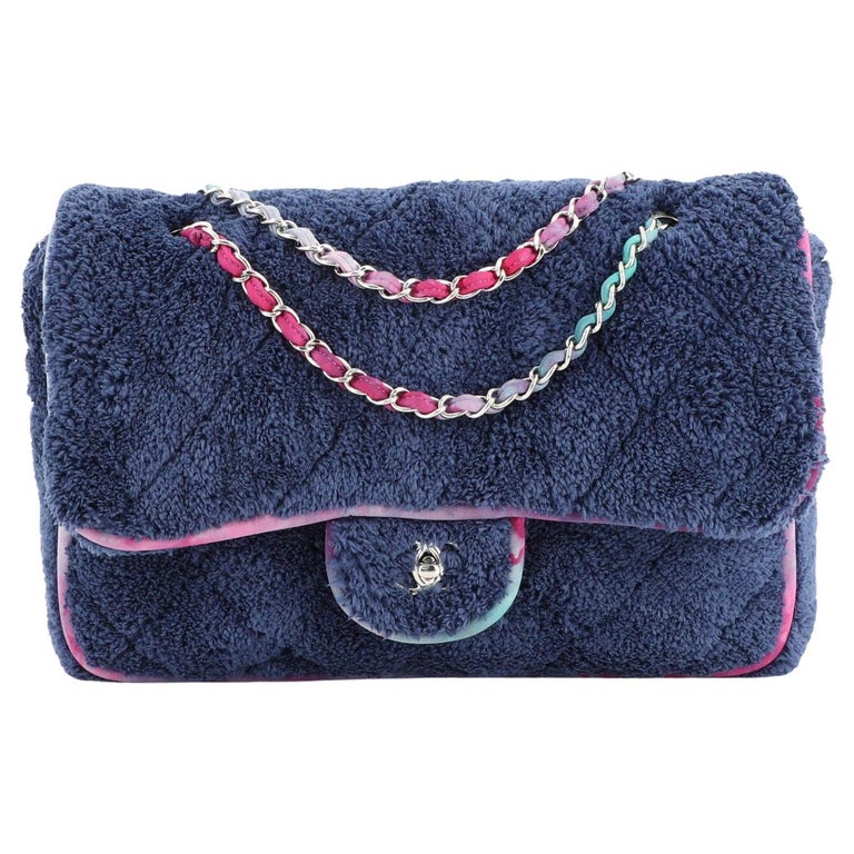 Chanel Classic Single Flap Bag Quilted Terry Cloth and Ribbon Jumbo For ...