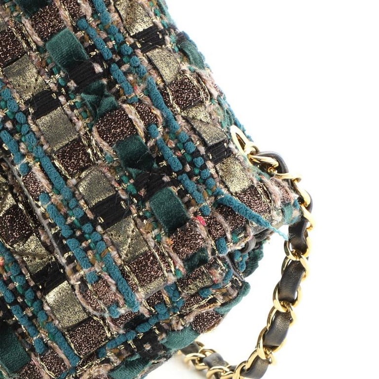 Chanel Classic Single Flap Bag Quilted Tweed and Ribbon Mini at 1stDibs
