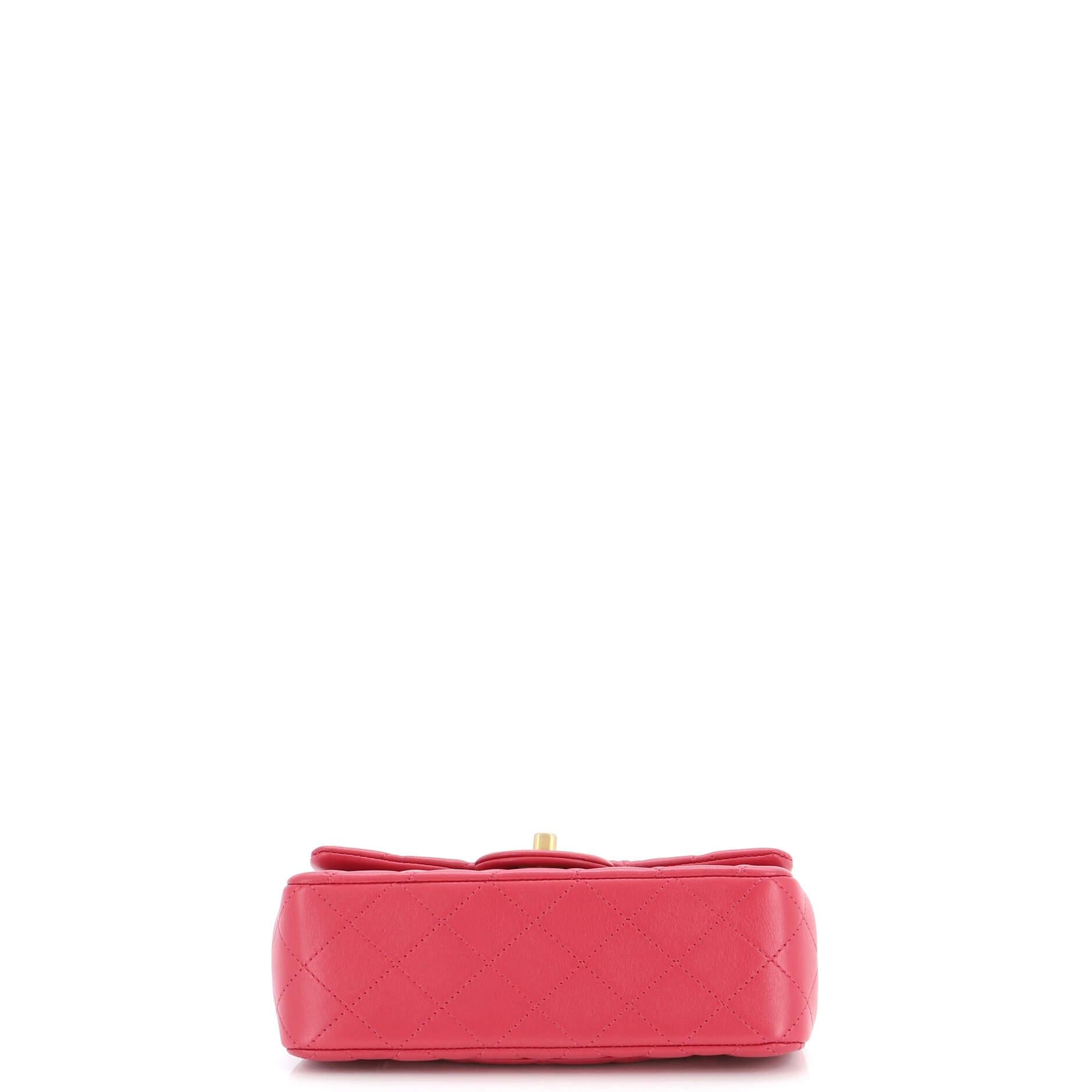 Chanel Classic Single Flap Top Handle Bag Quilted Lambskin Mini For ...