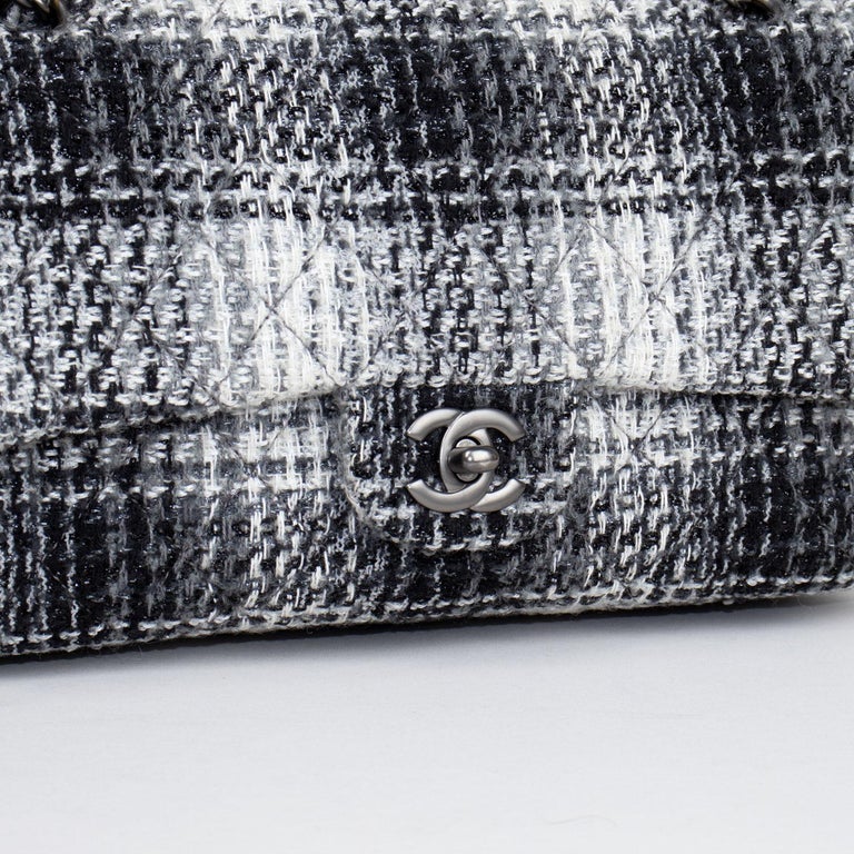 Chanel Classic Tweed Medium Double Flap Bag For Sale at 1stDibs