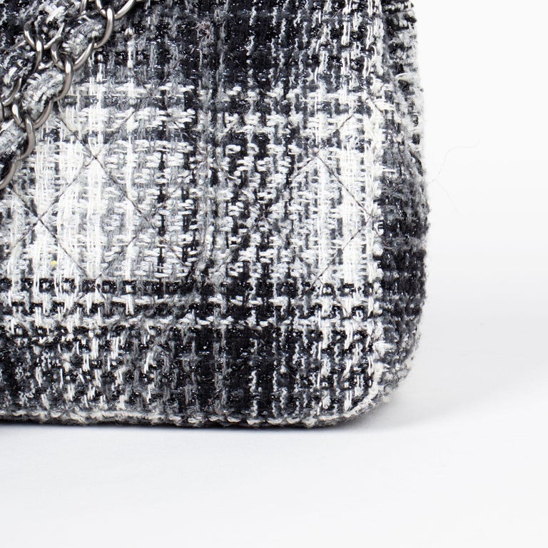 Chanel Classic Tweed Medium Double Flap Bag For Sale at 1stDibs