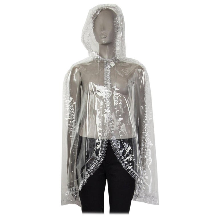CHANEL clear PVC Rain Cape Jacket M SS 2018 Runway For Sale at 1stDibs ...