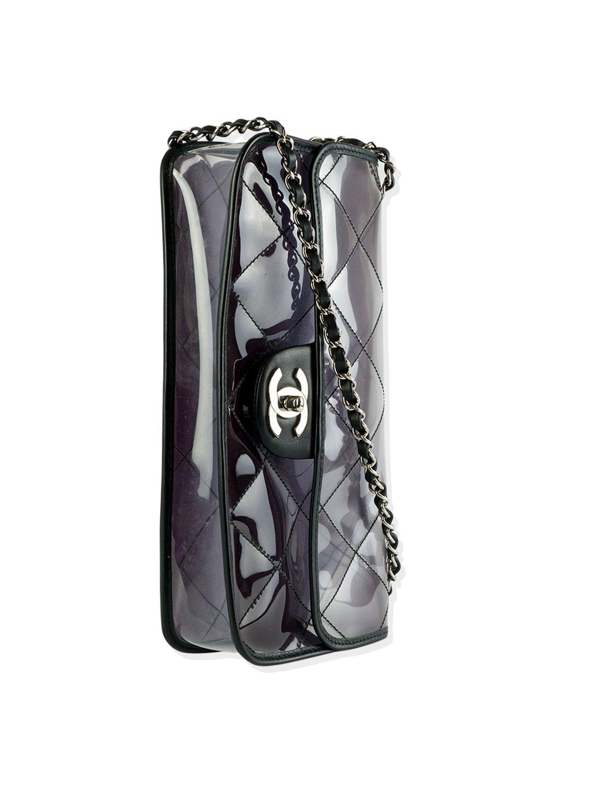 Chanel Clear Transparent Ombre PVC Classic Flap Bag For Sale at 1stDibs