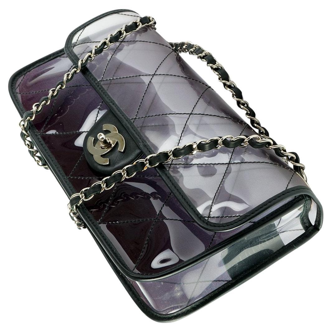 Chanel Clear Transparent Ombre PVC Classic Flap Bag For Sale at 1stDibs
