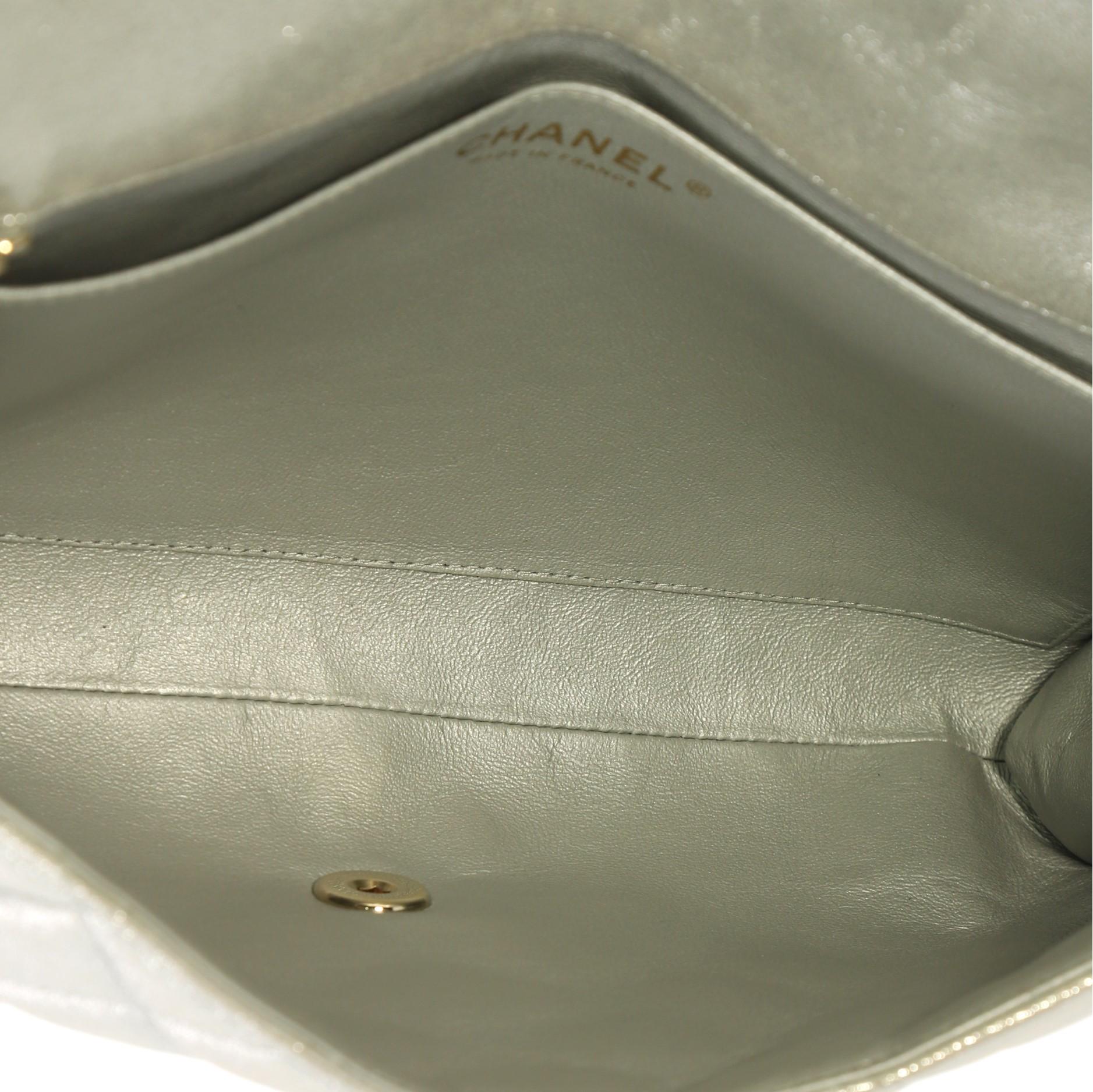 Chanel Clutch with Chain Quilted Pearlescent Calfskin at 1stDibs