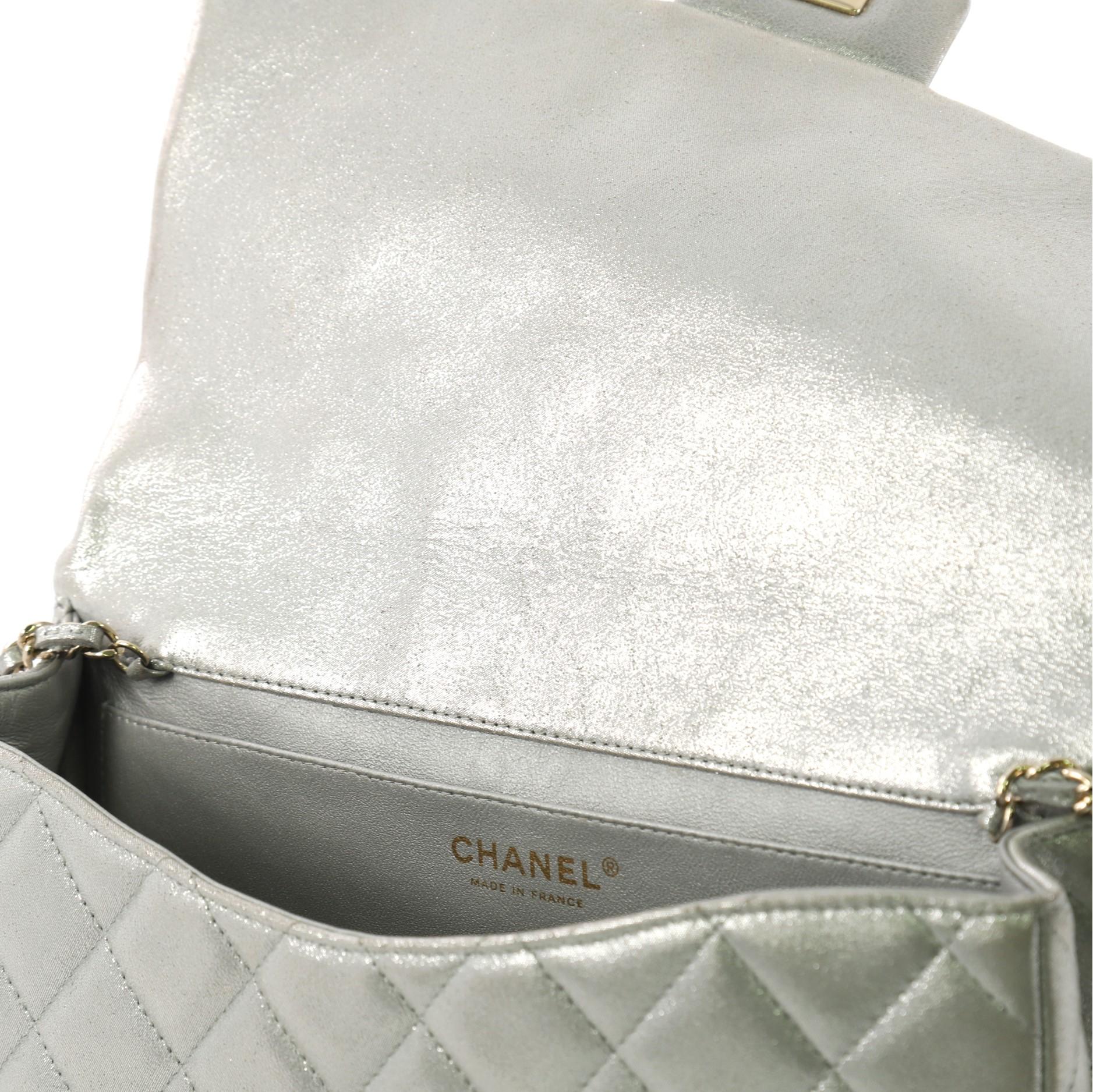 Chanel Clutch with Chain Quilted Pearlescent Calfskin at 1stDibs