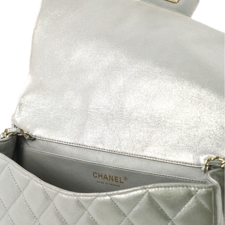 Chanel Clutch with Chain Quilted Pearlescent Calfskin at 1stdibs