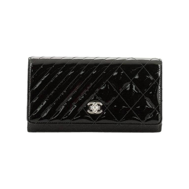 Chanel Coco Boy Flap Wallet Quilted Patent Long at 1stDibs