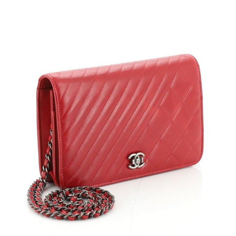 Chanel Coco Boy Wallet on Chain Quilted Aged Calfskin at 1stDibs