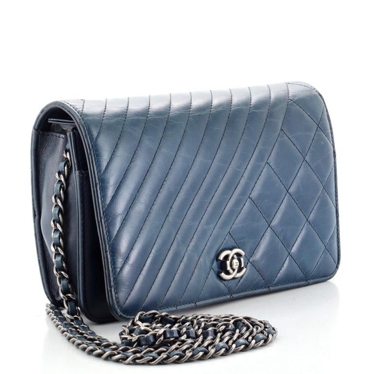 Chanel Coco Boy Wallet on Chain Quilted Aged Calfskin at 1stDibs