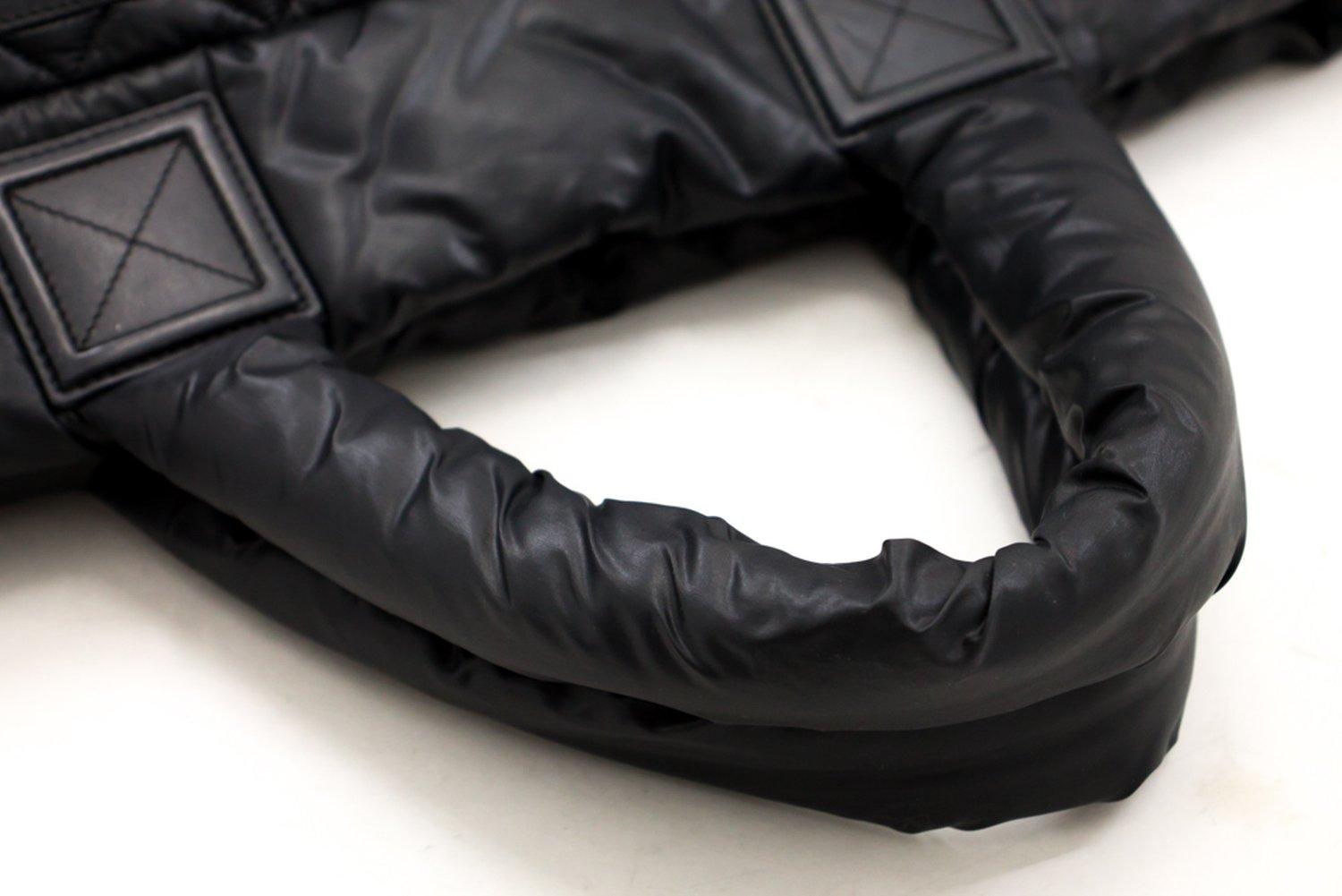 CHANEL Coco Cocoon Nylon Tote Bag Handbag Black Bordeaux Leather For ...