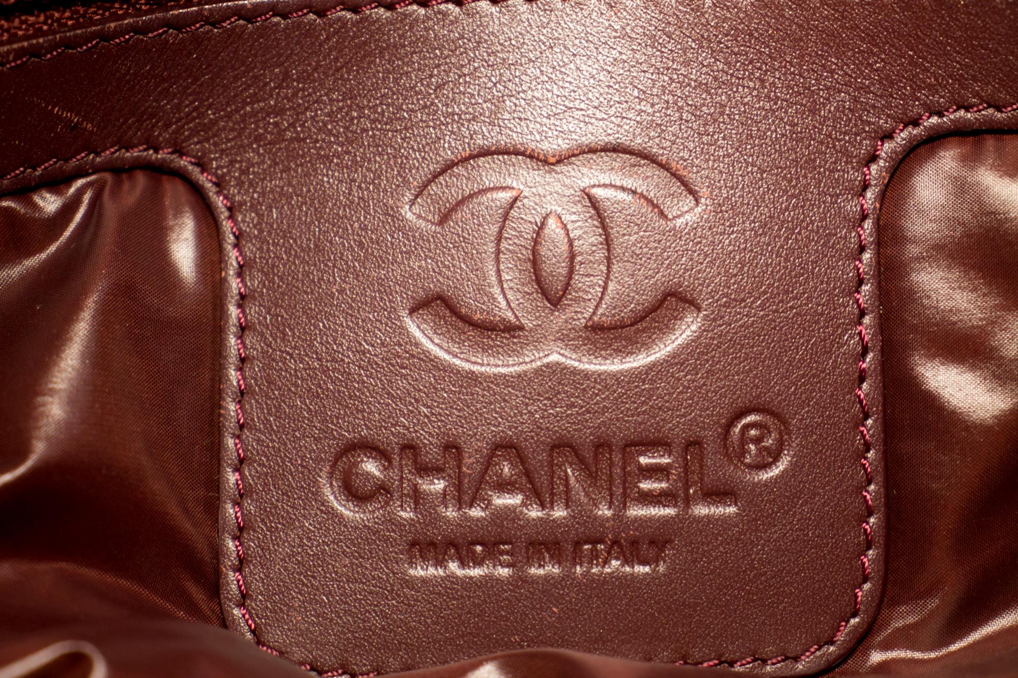 CHANEL Coco Cocoon Nylon Tote Bag Handbag Black Bordeaux Leather For ...