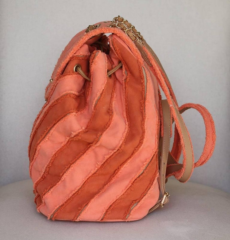 Chanel Coco Cuba Patchwork Canvas Chevron Backpack at 1stdibs