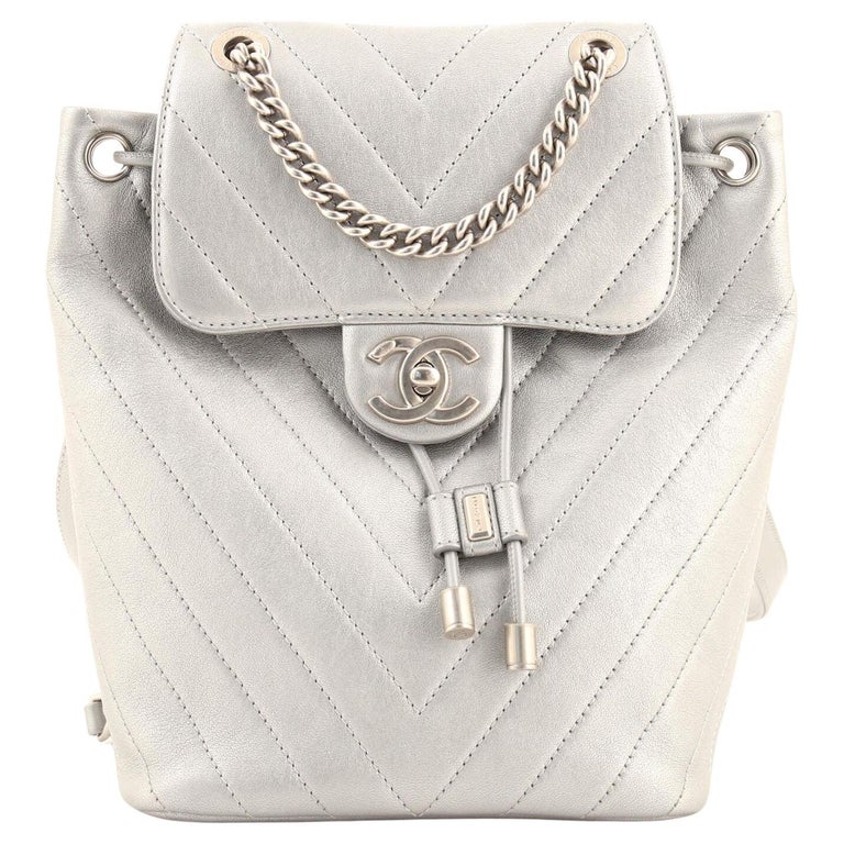 Chanel Coco Flap Backpack Chevron Calfskin Mini For Sale at 1stDibs