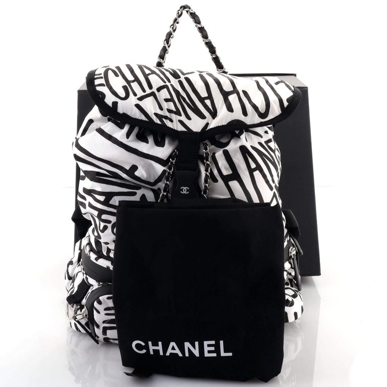 Chanel Coco Neige Convertible Flap Backpack Quilted Printed Nylon Large ...
