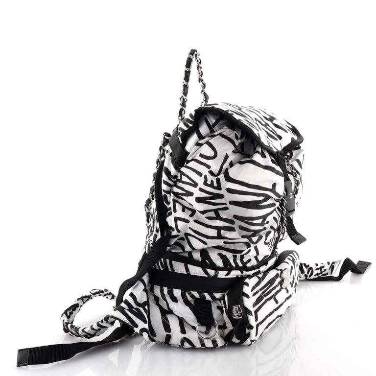 Chanel Coco Neige Convertible Flap Backpack Quilted Printed Nylon Large ...