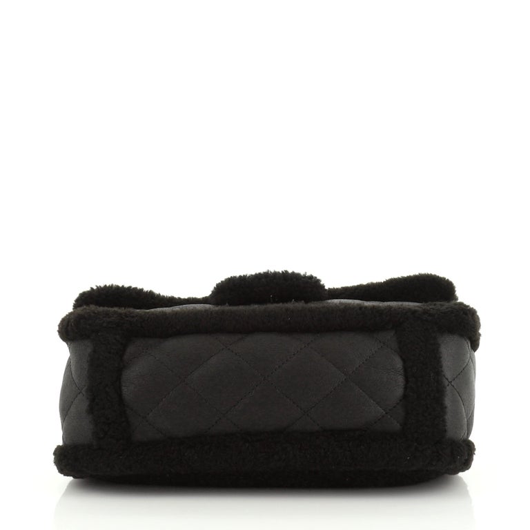 Chanel Coco Neige Flap Bag Quilted Suede with Shearling Large at ...