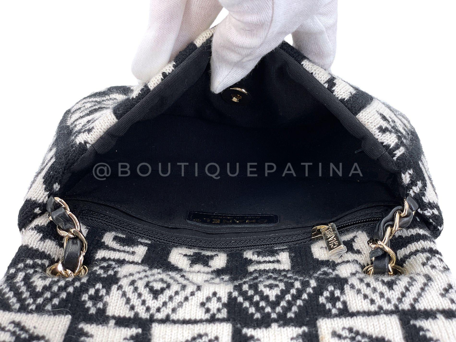 Chanel Coco Neige Rectangular Mini Flap Bag Cashmere Knit 68052 For ...