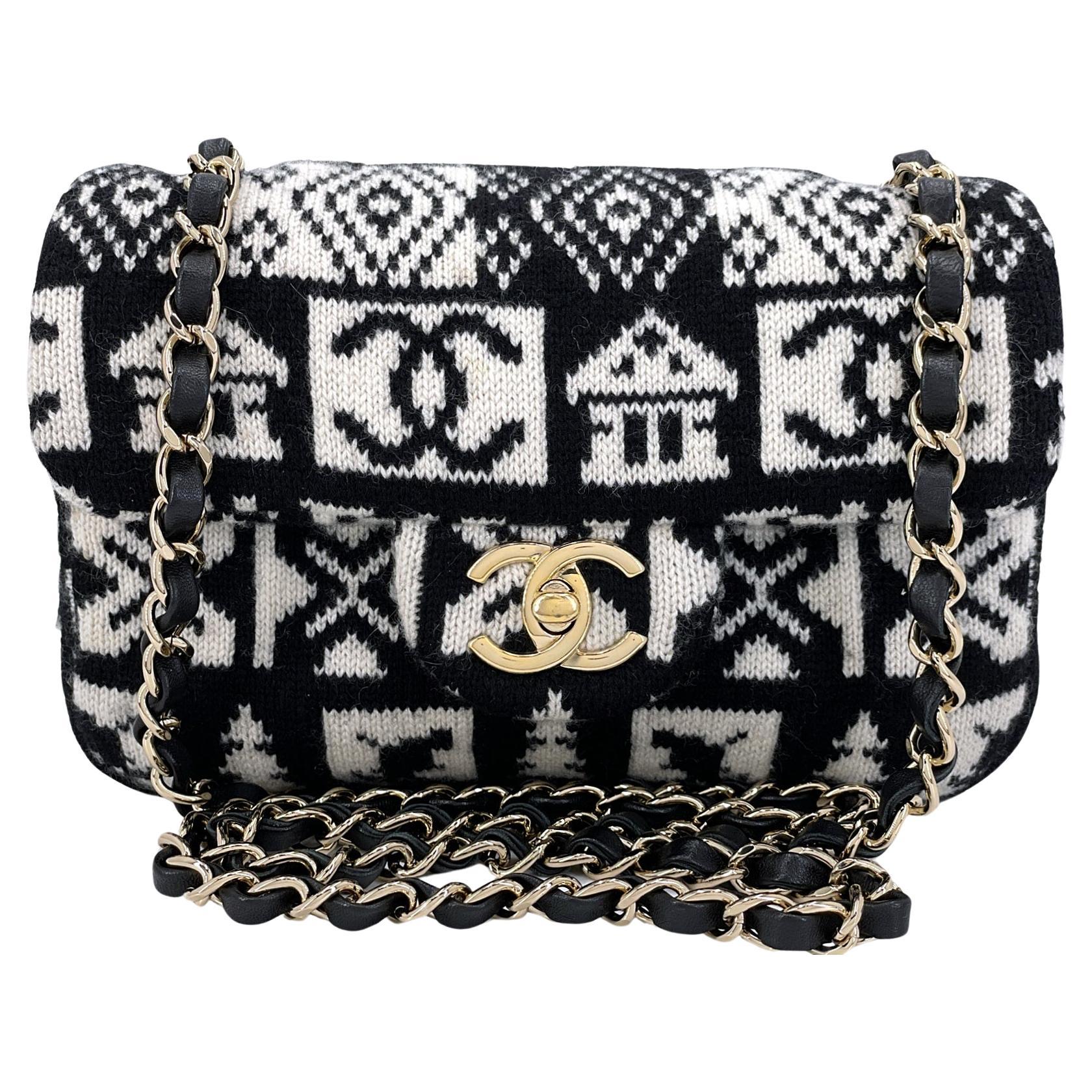 Chanel Coco Neige Rectangular Mini Flap Bag Cashmere Knit 68052 For ...
