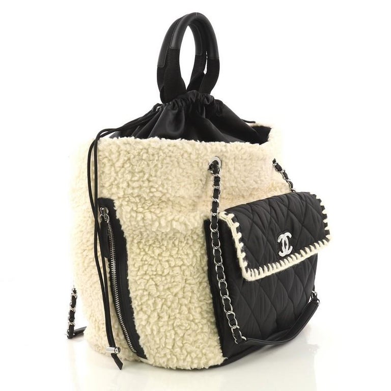 Chanel Coco Neige Shopping Bag Shearling with Quilted Nylon and ...