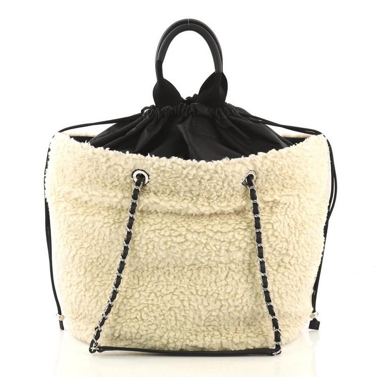 Chanel Coco Neige Shopping Bag Shearling with Quilted Nylon and ...