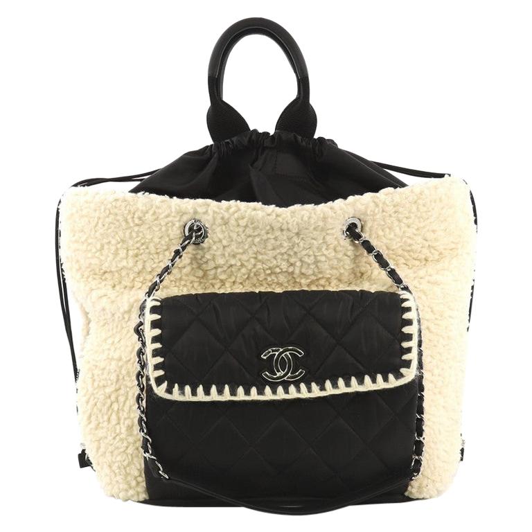 Chanel Coco Neige Shopping Bag Shearling with Quilted Nylon and ...