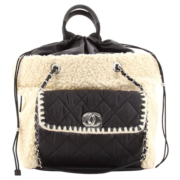 Chanel Coco Neige Shopping Tote Shearling with Quilted Nylon and ...