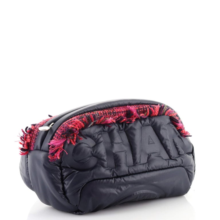 Chanel Coco Neige Waist Bag Embossed Nylon with Tweed For Sale at 1stDibs