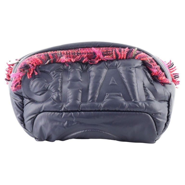 Chanel Coco Neige Waist Bag Embossed Nylon with Tweed For Sale at 1stDibs