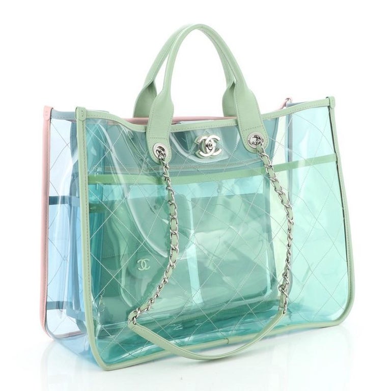 Chanel Coco Splash Shopping Tote Quilted PVC With Lambskin Medium at ...