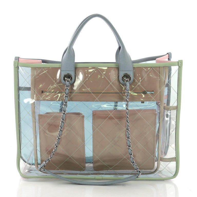 Chanel Coco Splash Shopping Tote Quilted PVC With Lambskin Medium at ...