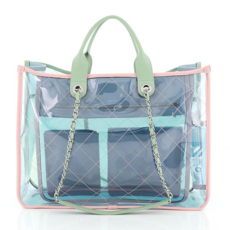 Chanel Coco Splash Shopping Tote Quilted PVC With Lambskin Medium at ...