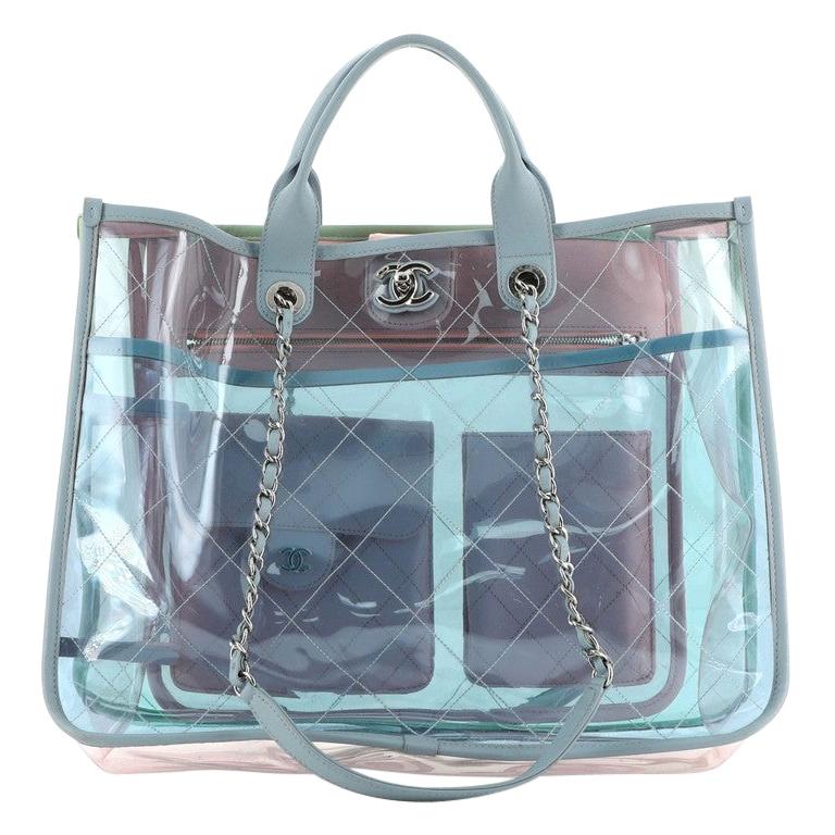 Chanel Coco Splash Shopping Tote Quilted PVC With Lambskin Medium at ...