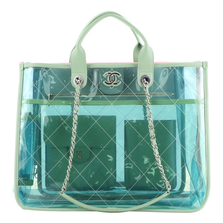 Chanel Coco Splash Shopping Tote Quilted PVC With Lambskin Medium at ...