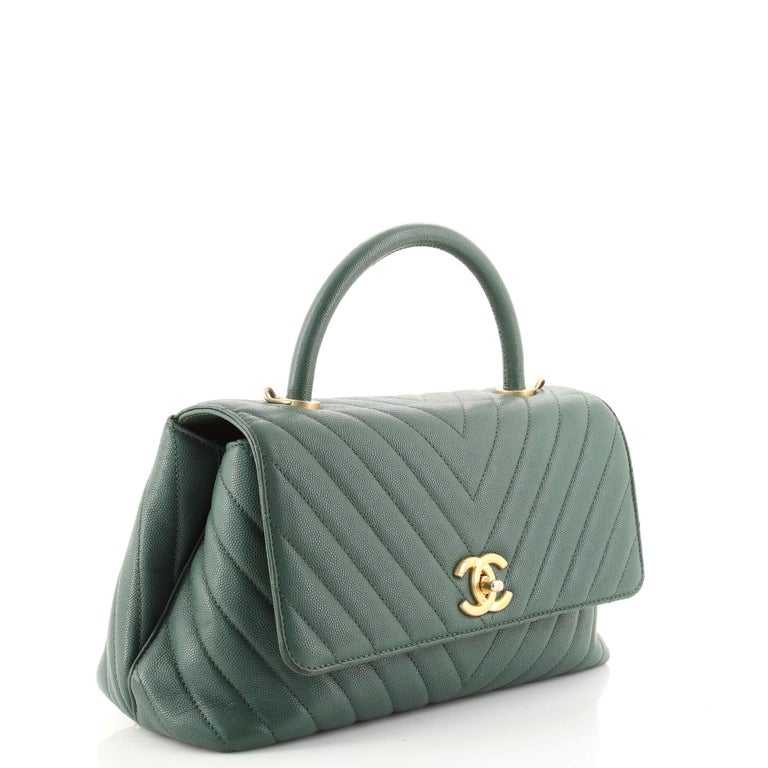 Chanel Coco Top Handle Bag Chevron Caviar Small at 1stDibs