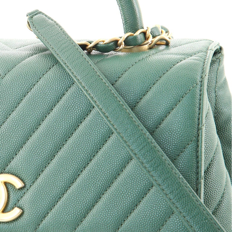 Chanel Coco Top Handle Bag Chevron Caviar Small at 1stDibs